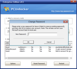 Recover forgotten Windows passwords with PCUnlocker