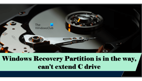 Unable to extend C Drive due to Recovery Partition in Windows