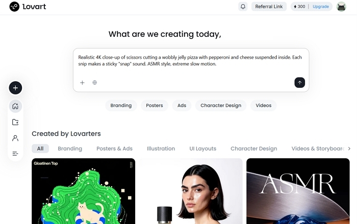 Create ASMR videos using world's first AI design agent Lovart.ai